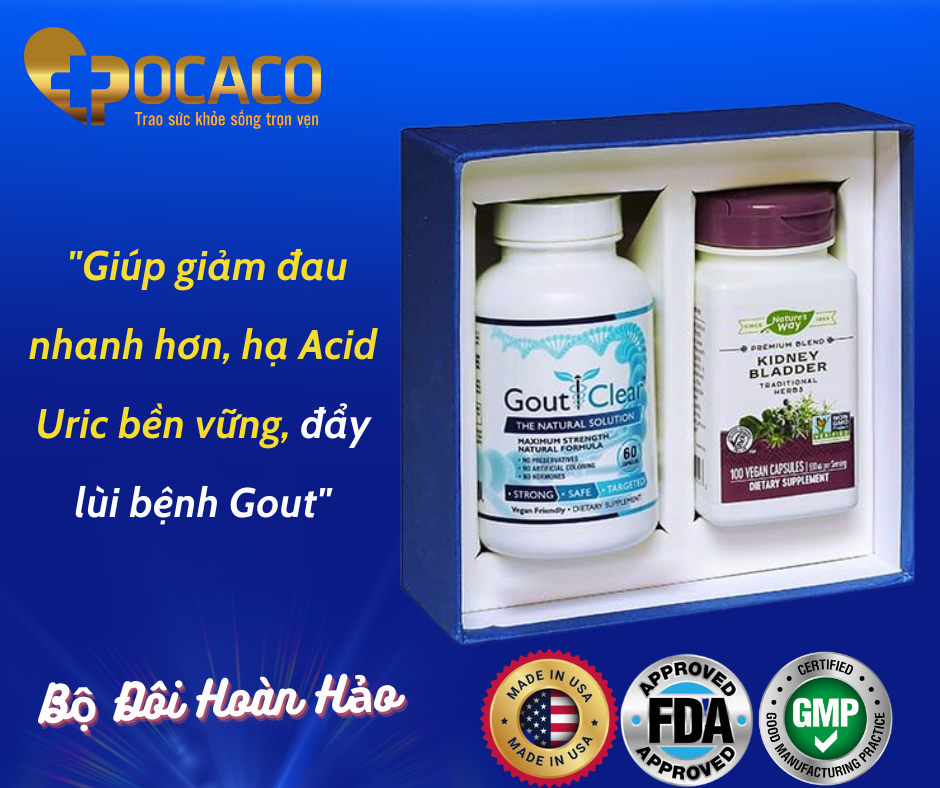 Bộ đôi hoàn chỉnh GOUT CLEAR + KIDNEY BLADDER trị gút hiểu quả